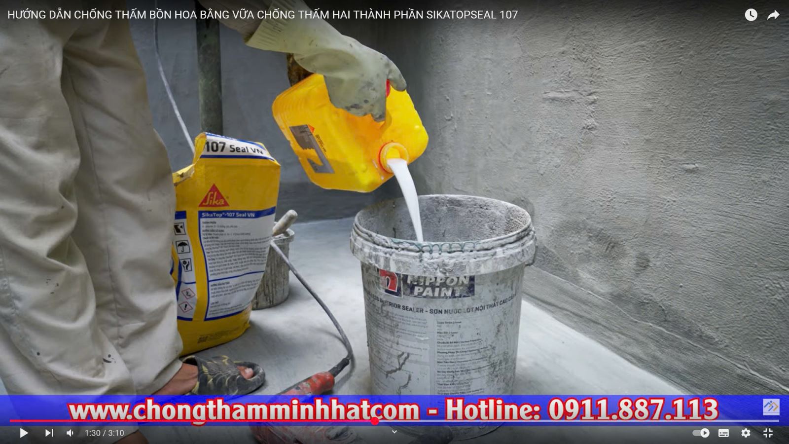 Hướng Dẫn Chống Thấm Bồn Hoa Bằng Vữa Chống Thấm Hai Thành Phần SikaTop seal 107